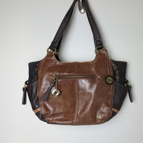The Sak | Bags | The Sak Brown Leather Suede Handbag Shoulder Bag ...